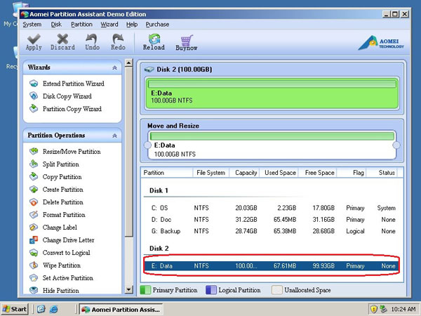 How to split one partition to smaller ones?