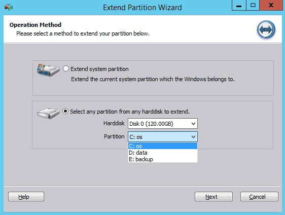 Solution to extend/expand partition on Windows Server 2012.