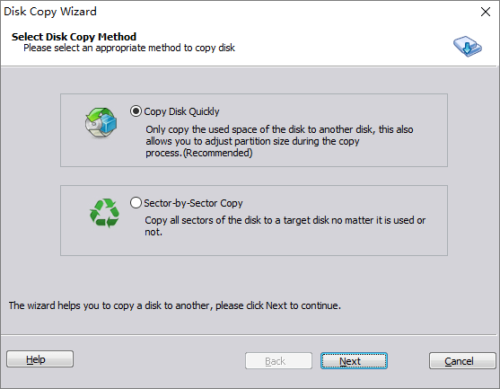 Disk/Partition Copy features of Partition Magic Server.