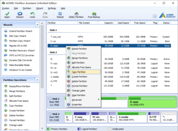 How to copy partition with Partition Magic?