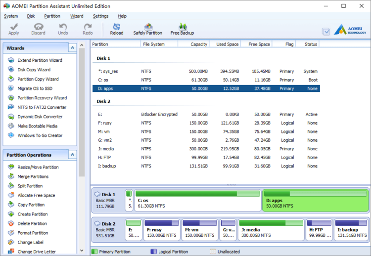 How to resize partition with partition magic server?