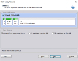 Disk/Partition Copy features of Partition Magic Server.
