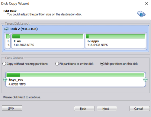 Disk/Partition Copy features of Partition Magic Server.