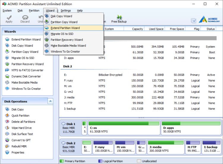 Extend Partition Wizard Feature Introduction Of Partition Magic Server