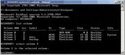 How to use diskpart command to extend Server 2003 partition?