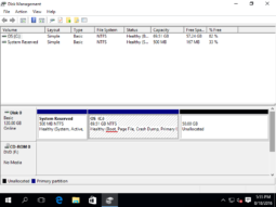 Steps to resize/extend boot partition in Windows Server 2016.
