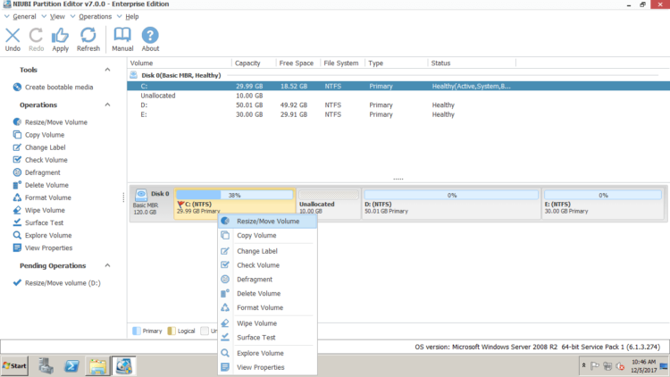 Movemerge Unallocated Space To C Drive Windows Server 2008