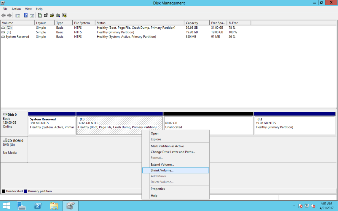 Extend Volume greyed out in Windows Server 2012 r2? Solved! Extend Volume greyed out in Windows Server 2012 r2? Solved!
