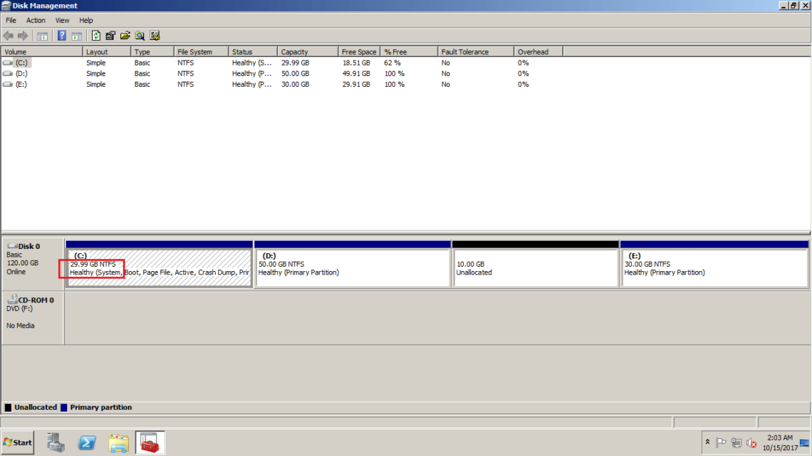 Movemerge Unallocated Space To C Drive Windows Server 2008