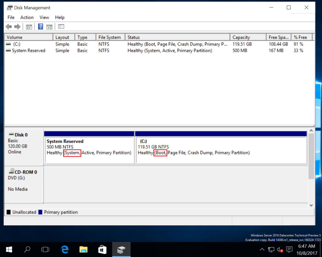 Easy Step to Extend System Partition on Windows Server 2016.