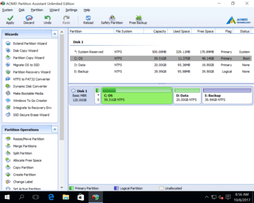 Easy Step to Extend System Partition on Windows Server 2016.